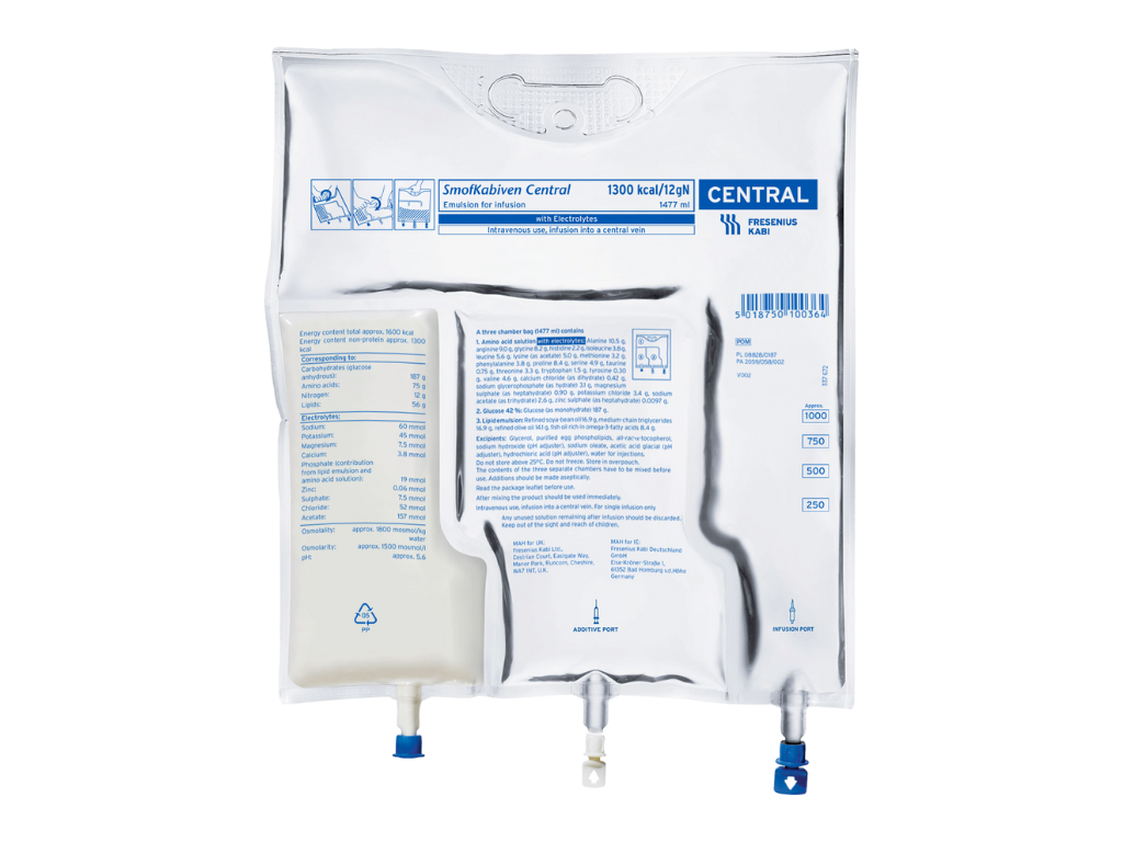 Smofkabiven peripheral (1300kcal) emulsion For Infusion - Order Now ...